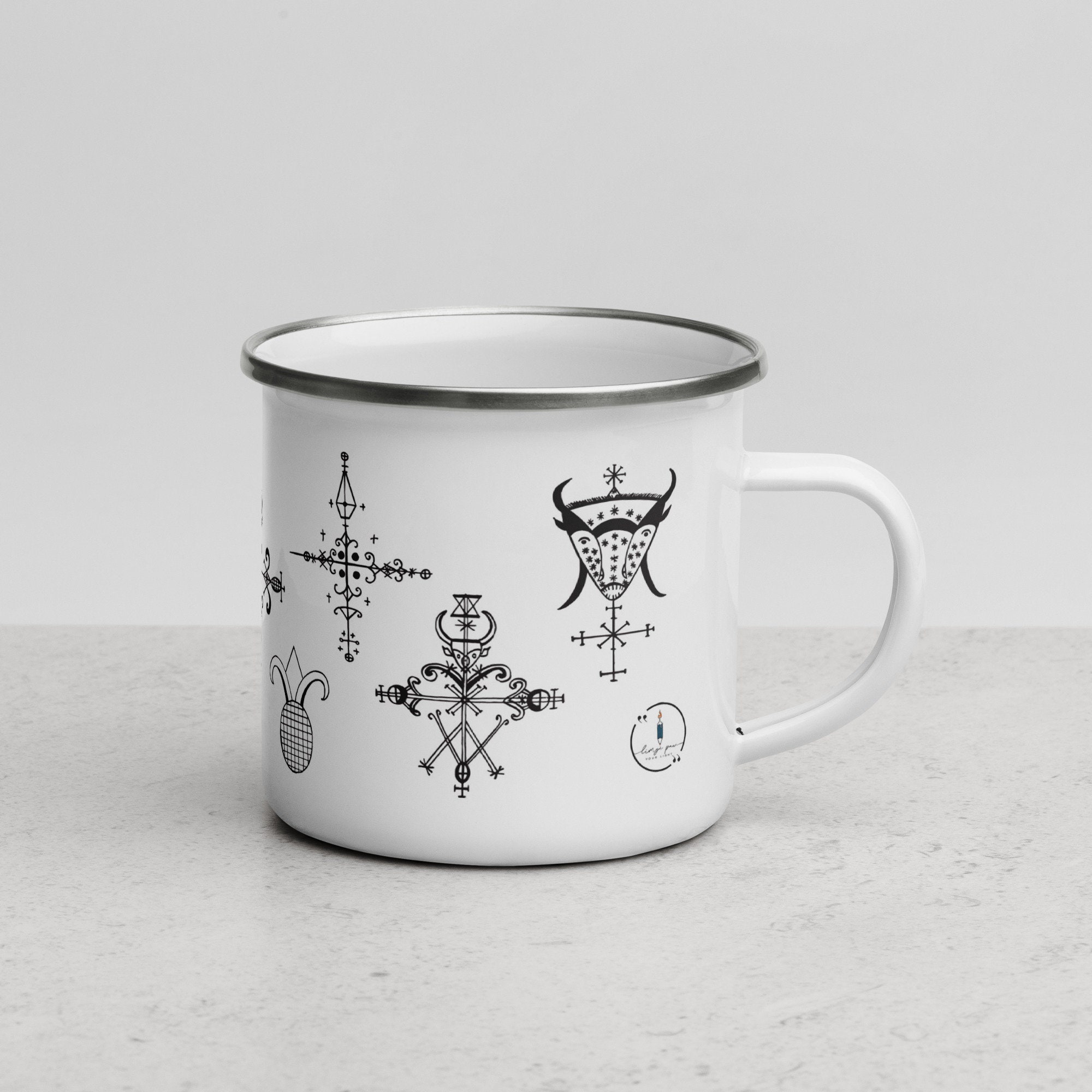 BOSOU Haitian Vodou Vèvès Enamel Mug **medium Size** | Haitian Vodou ...