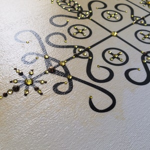 PAPA LEGBA Bejeweled 11"x14" Canvas Frame | Atibon Legba Vèvè | Haitian ...