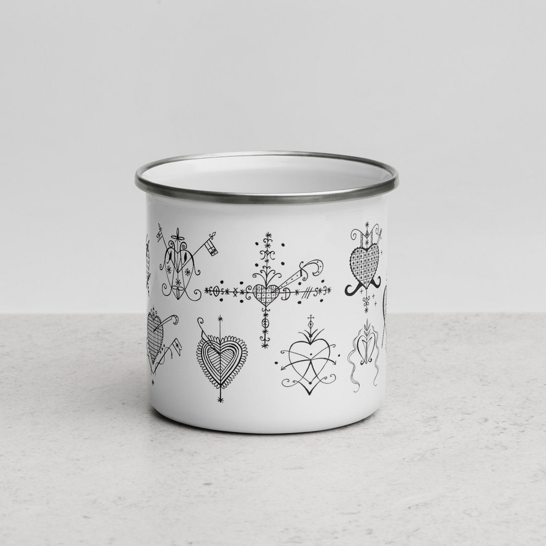 EZILI DANTO Eskòt Petro Haitian Vodou Vèvès Enamel Mug **medium Size ...