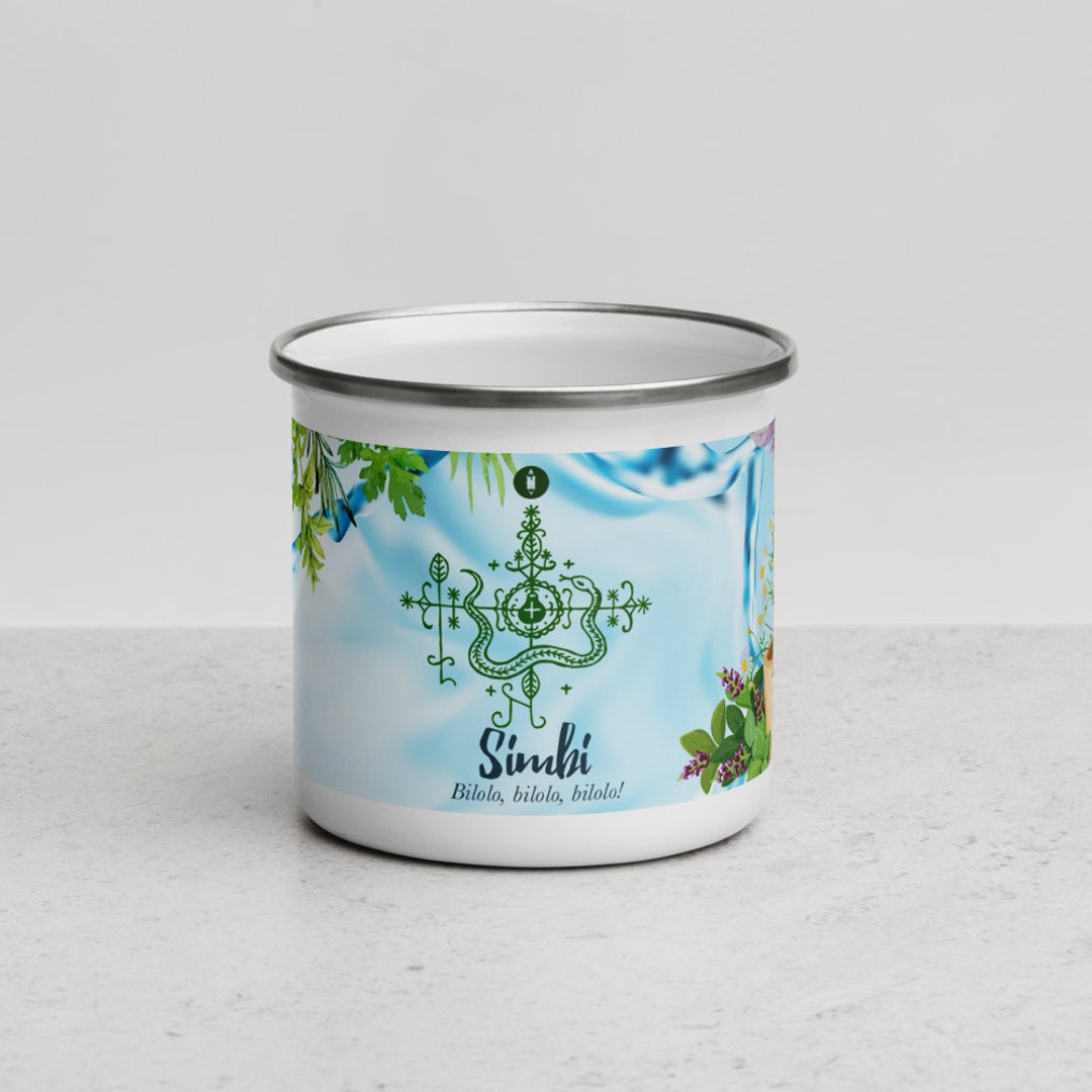 SIMBI MAKAYA Haitian Vodou Vèvè Enamel Mug **medium Size** | Haitian ...