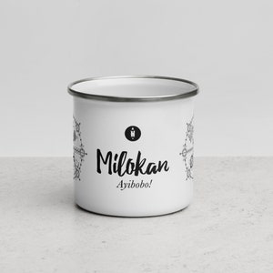 MILOKAN | MINOKAN Vodou Ceremony **medium Size** Enamel Mug | Mug ...