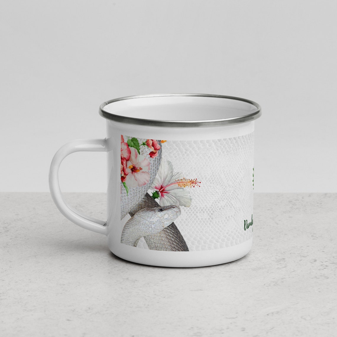 DAMBALLAH AYIDA WEDO #2 Haitian Vodou Vèvè Enamel Mug **medium Size ...