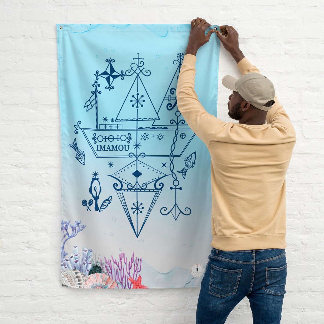 AGWE LASIRÈN Vèvè Flag | Drapo Seremoni - Etsy