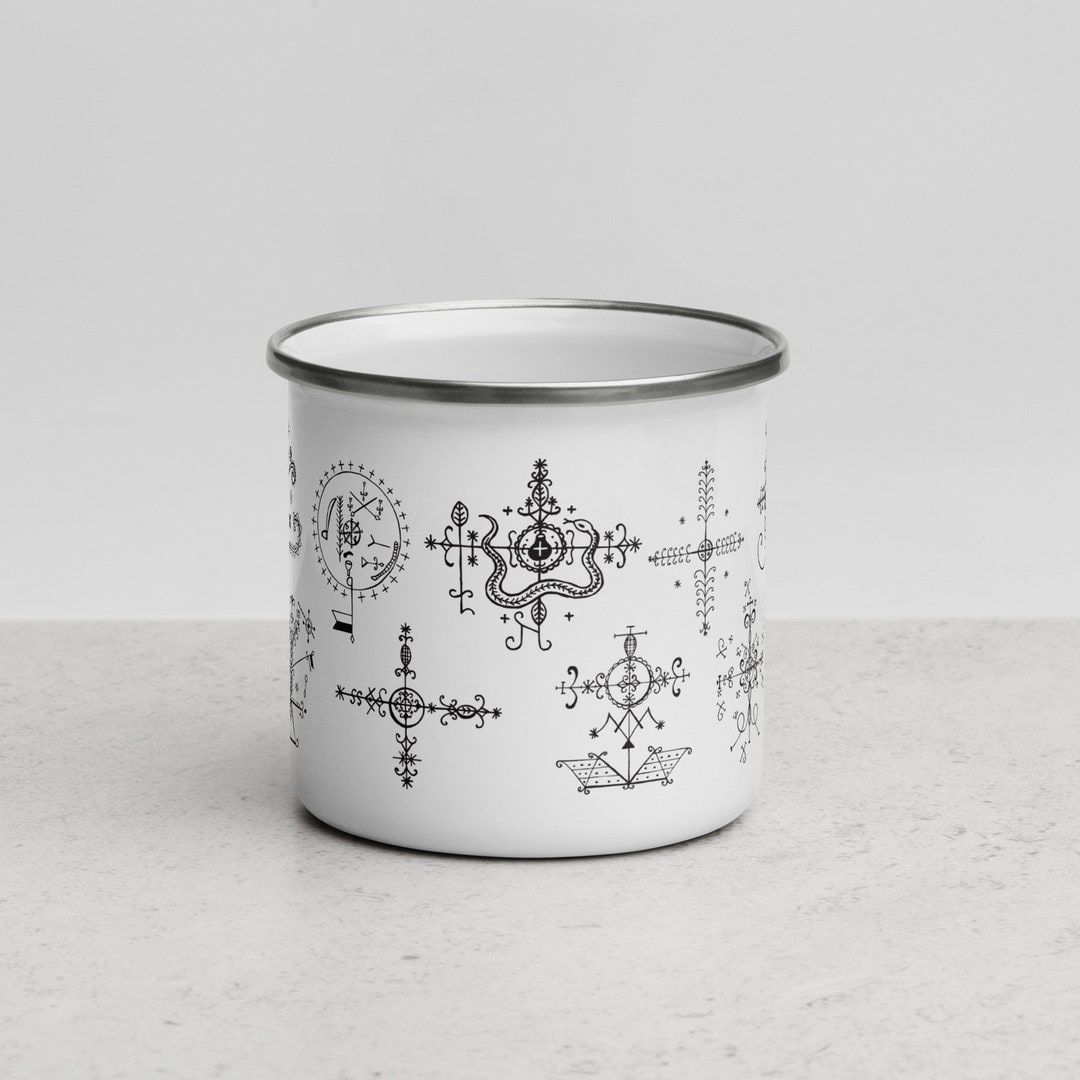 SIMBI | SIM'BI Haitian Vodou Vèvès Enamel Mug **medium Size** | Haitian ...