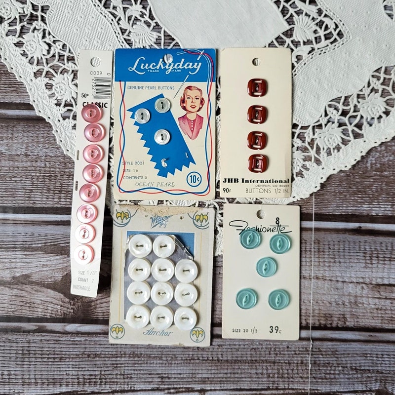 Vintage Button Cards - Etsy