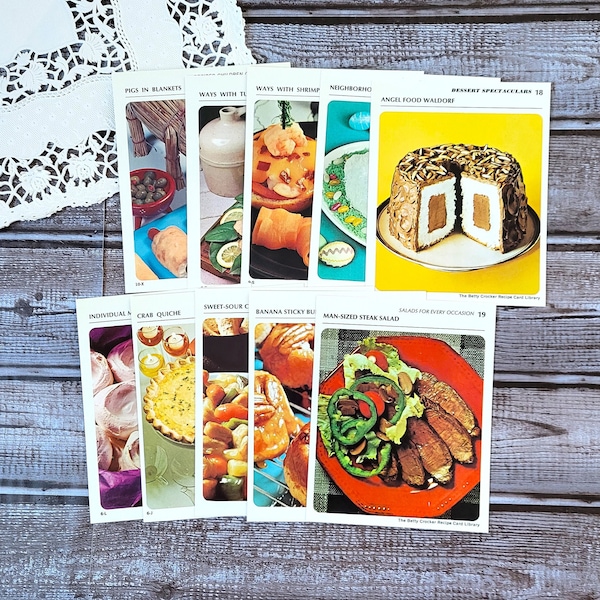 Retro Recipe Cards - Etsy