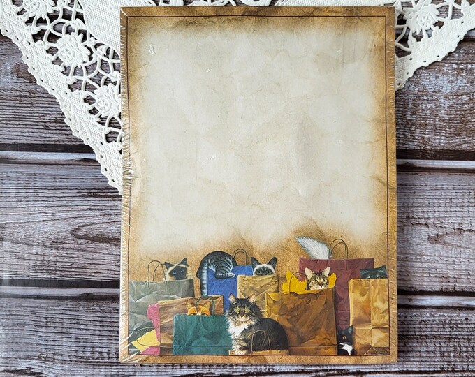 Cat Stationary, Vintage Notepad, Main Street Press, 2000 Lang Company ...