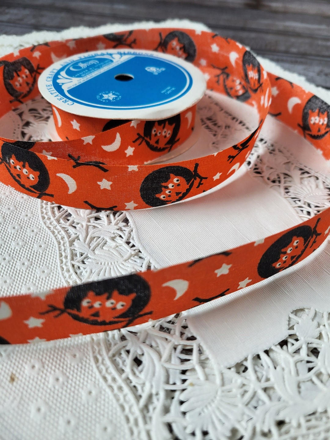 Vintage Halloween Ribbon, Glow in the Dark Trim, Halloween Crafts, Junk ...