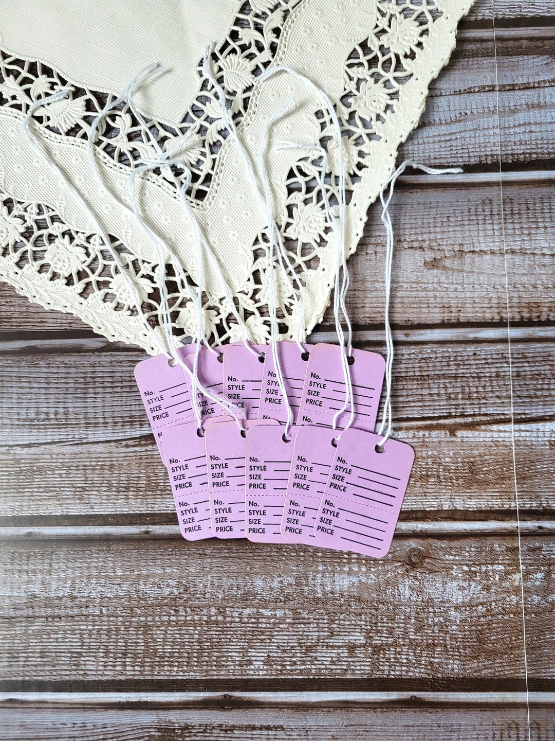 Vintage Price Tags, Retro Style Tags, Set of 10, 2 Part Perforated ...