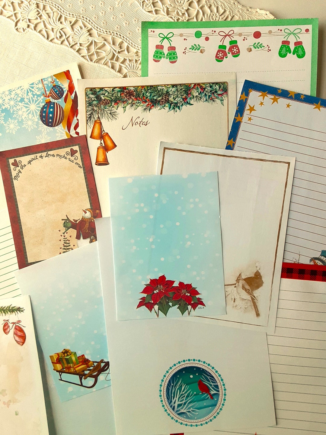 Christmas Stationary 30 Pcs, Ephemera Lot, Junk Journal Paper ...