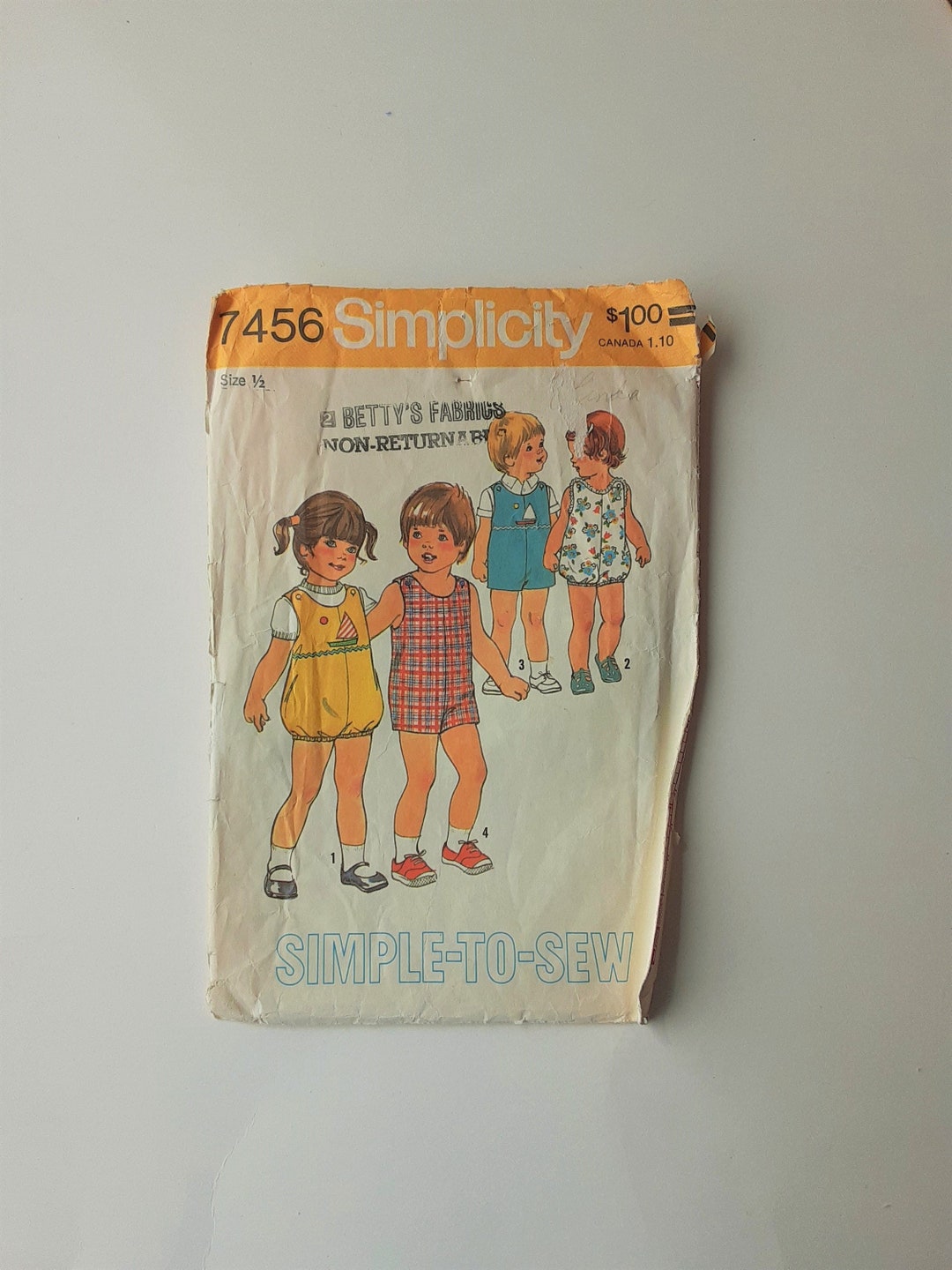 Vintage Sewing Patterns for Kids, Simplicity 7456, Junk Journal ...