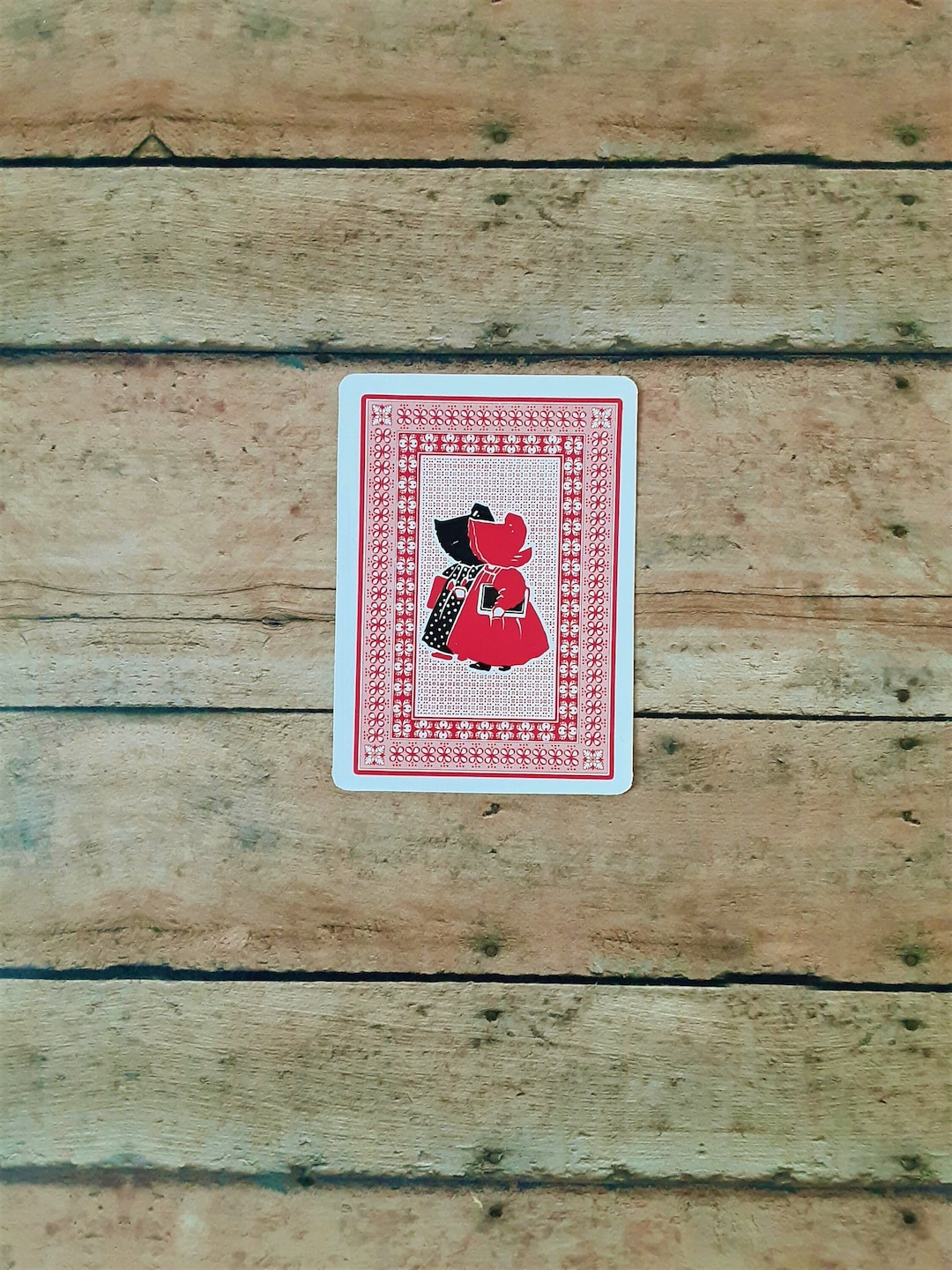 Sunbonnet Sue Card, Vintage Playing Card, Junk Journal Essentials ...