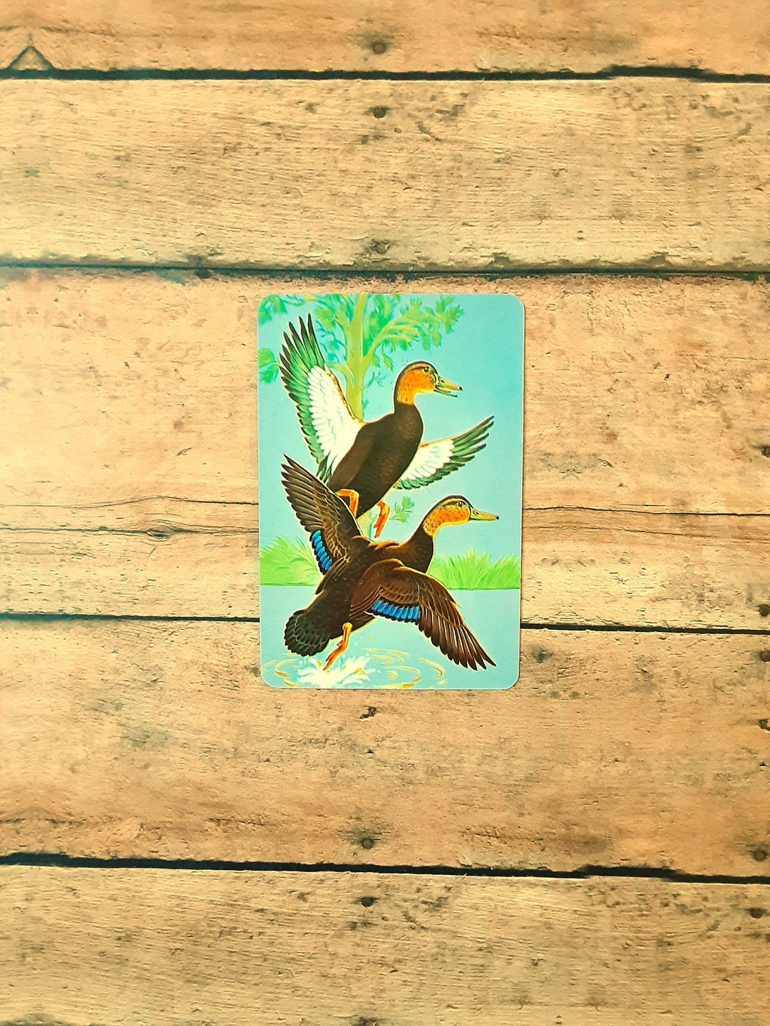 Retro Playing Card, Vintage Ephemera, Duck Playing Card, Journal Card ...