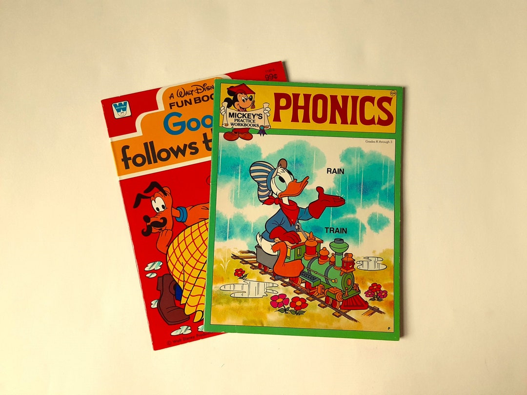 Vintage Activity Book for Kids, Mickey's Phonics Book, Goofy Dot to Dot ...