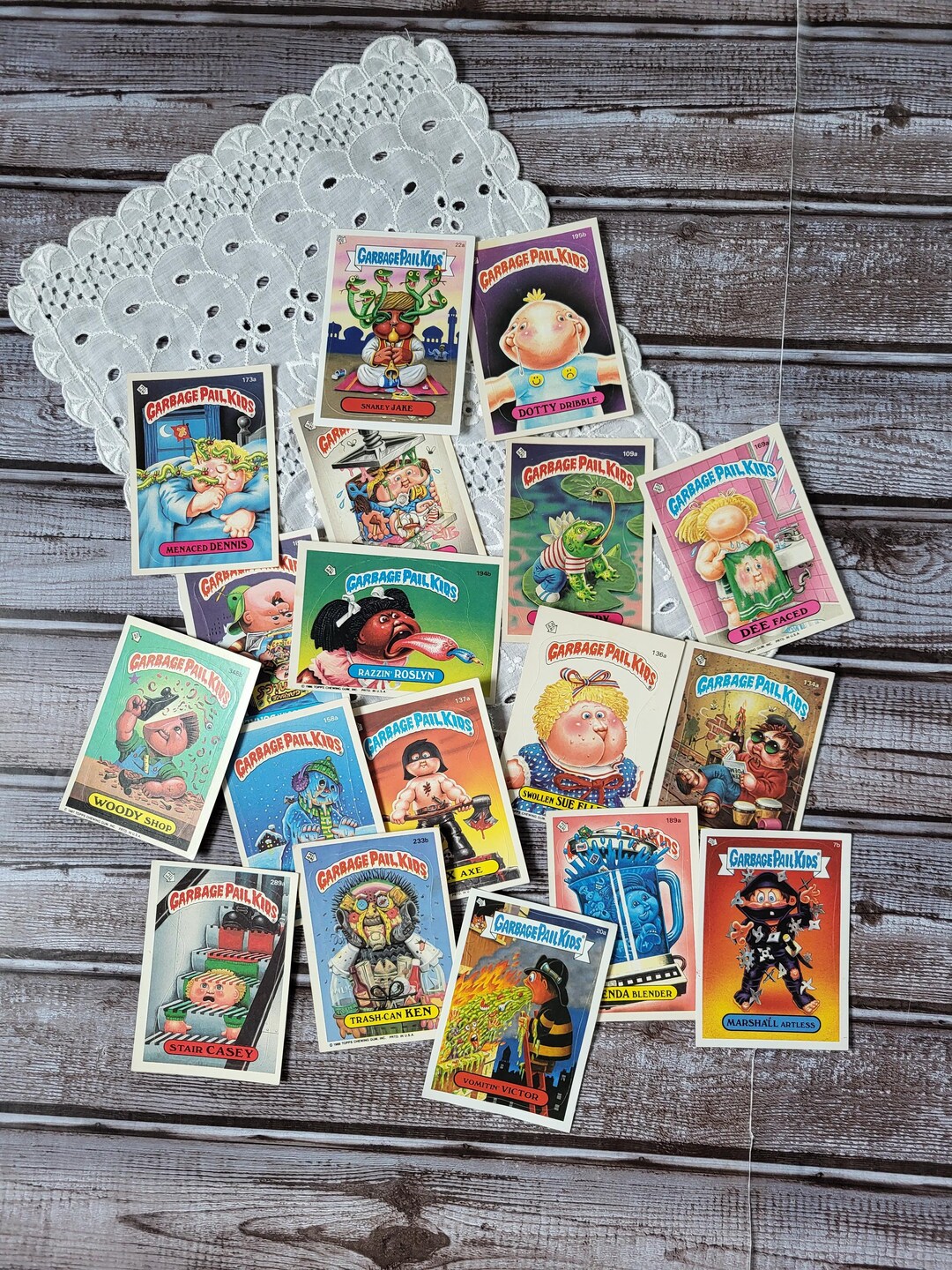 80s Garbage Pail Kids Cards, Set of 5, Garbage Pail Kids Stickers, Junk ...