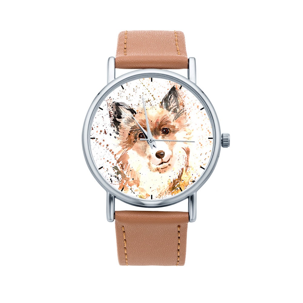 Watch on Leather Strap DOG Wristwatch, Customized, Anniversary Gift ...