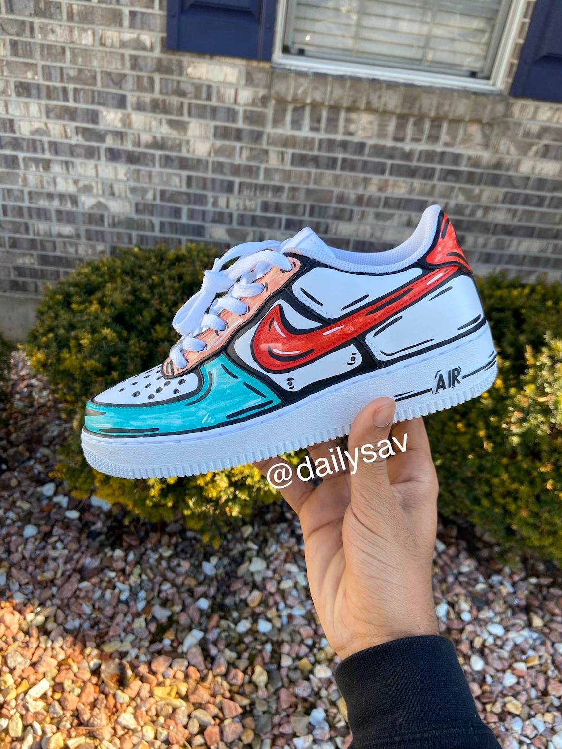 Air Force 1 Cartoon Custom contact for Color Blocking, Custom Air Force ...