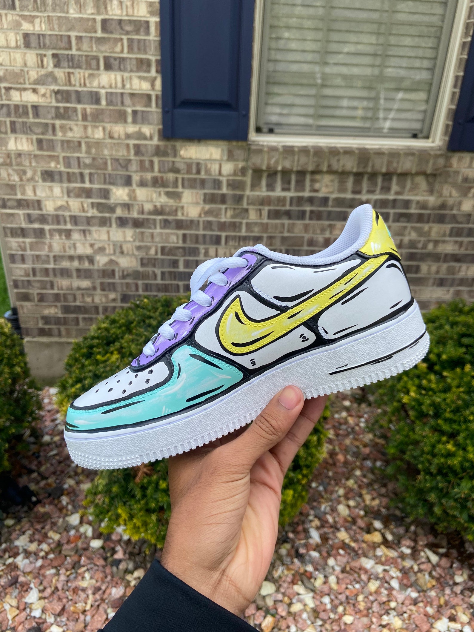 Cartoon Air Force 1 Customs, Sketch Air Force 1 Customs Mens and Womens ...
