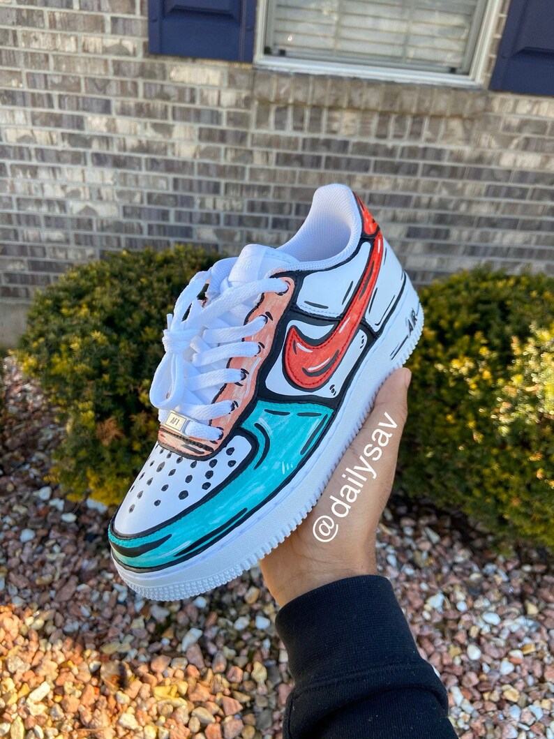 Air Force 1 Cartoon Custom contact for Color Blocking, Custom Air Force ...