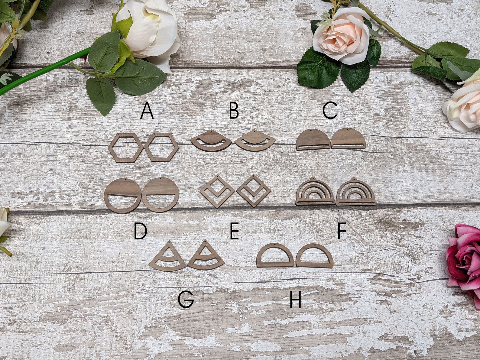 Macrame Blank Earring Walnut & Cherry Wood Blanks, 8 Options, Fully ...