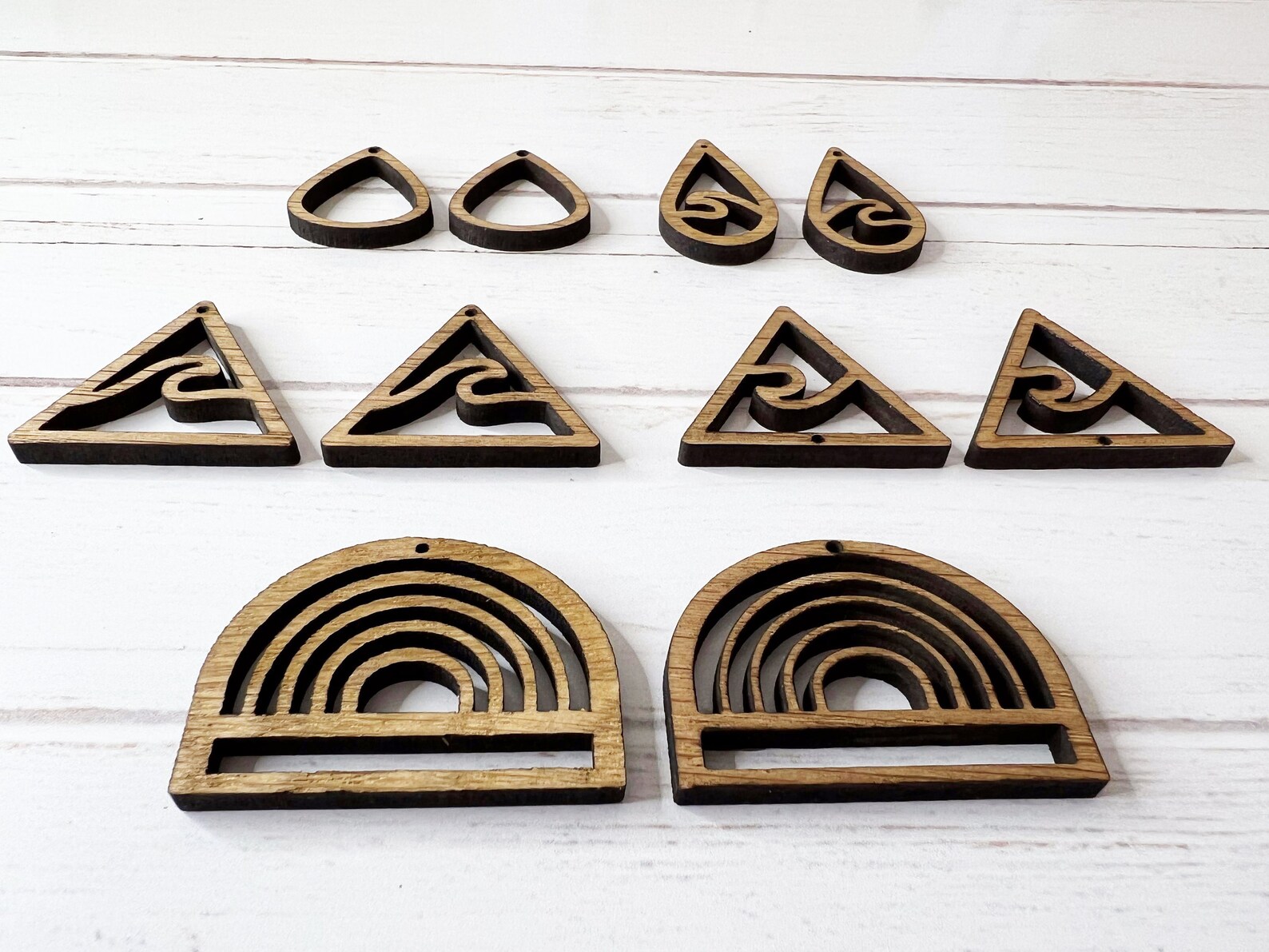 Macrame Blank Earring Oak Wood Blanks 17 Options Fully - Etsy