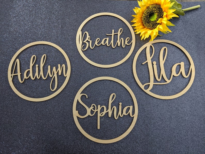 Personalised Name Heart Shape Hoop , Any Colour - Circle Name, Baby ...
