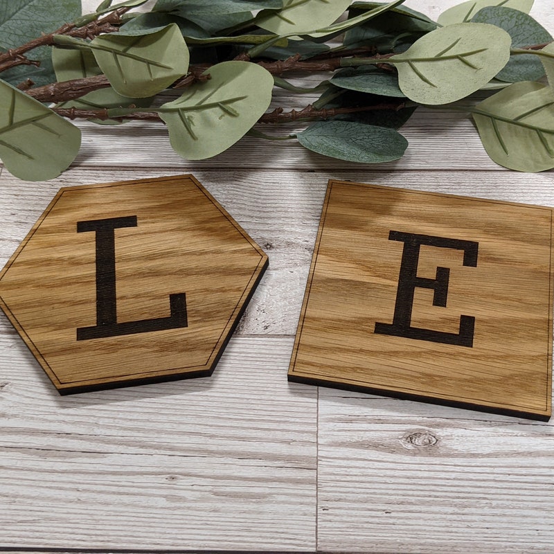 Letter Coaster - Etsy