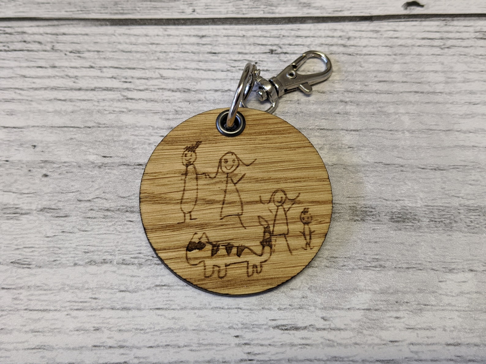 OWN Drawing Keyring for Dad Personalised Wooden Keyring - Etsy UK