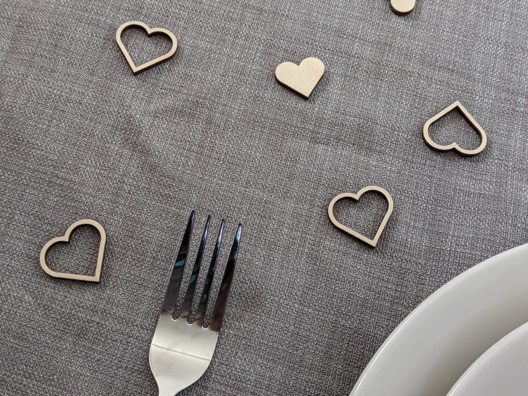 Wooden Heart Table Confetti Two Sizes, Inside and Outside Wedding Heart ...