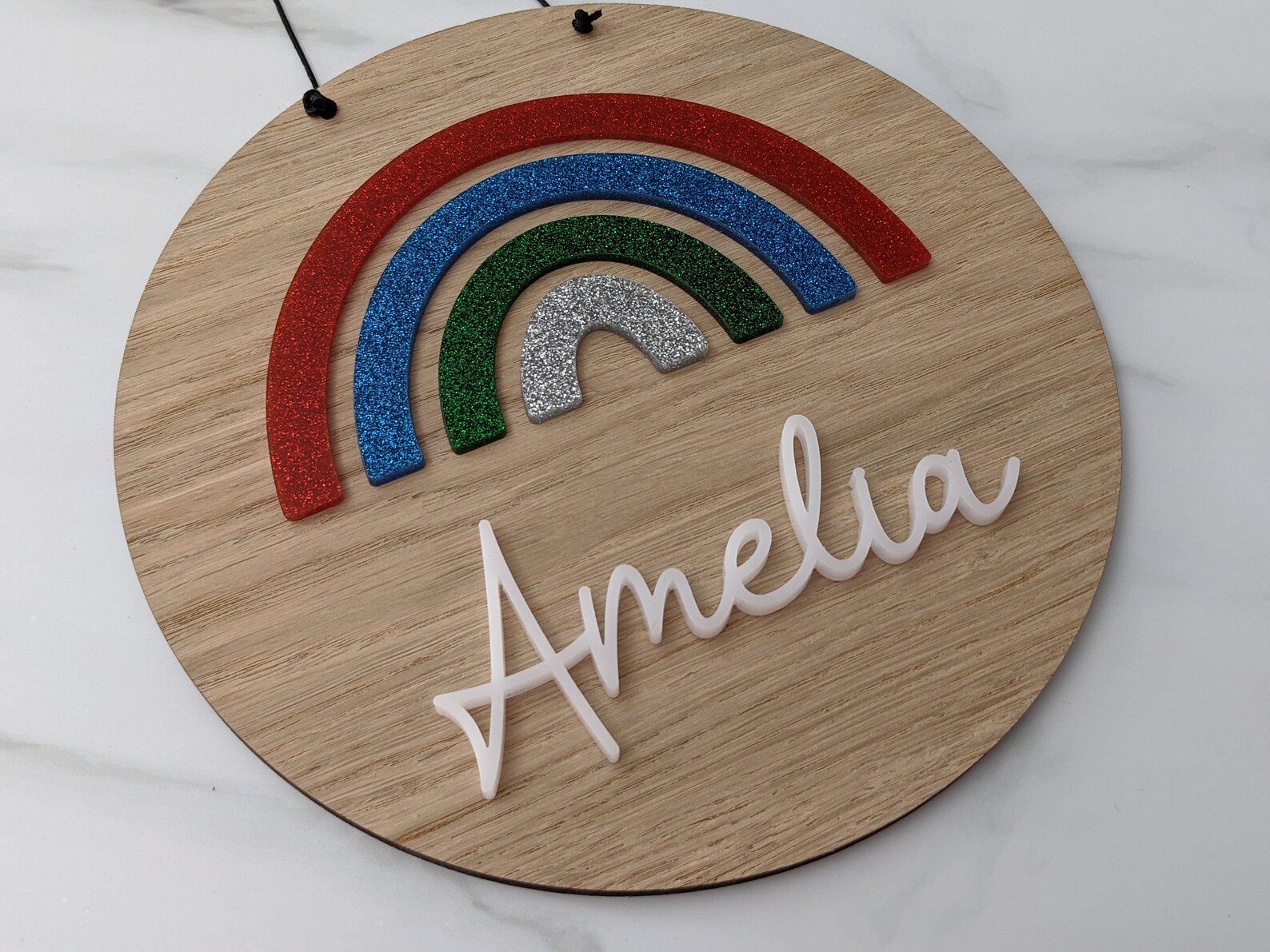 Customisable and Personalised Wooden Rainbow Plaque With - Etsy UK
