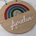 Customisable and Personalised Wooden Rainbow Plaque With Pastel Acrylic ...