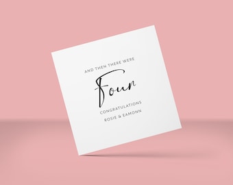 Custom Pregnancy Card, New Baby Card, and Then There Were Four, Baby ...