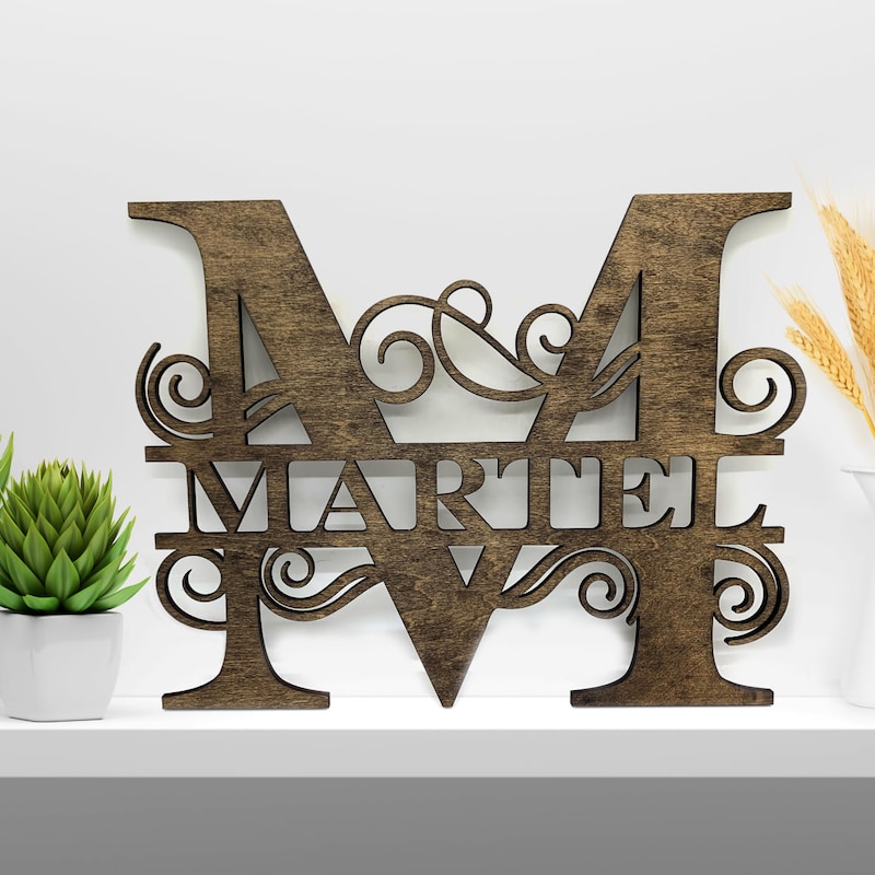 Family Monogram Sign - Etsy