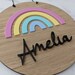 Customisable and Personalised Wooden Rainbow Plaque With Pastel Acrylic ...