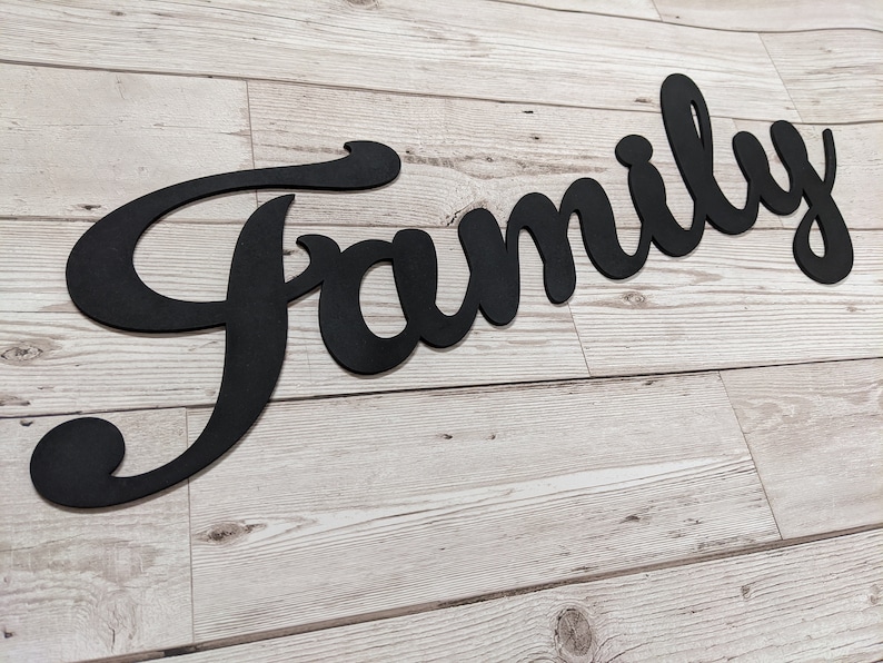 Large Family Signage Sign / Black MDF | Etsy