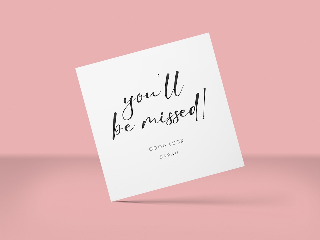 You'll Be Missed, Good Luck Card, Best of Luck, New Job Card ...