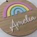Customisable and Personalised Wooden Rainbow Plaque With Pastel Acrylic ...