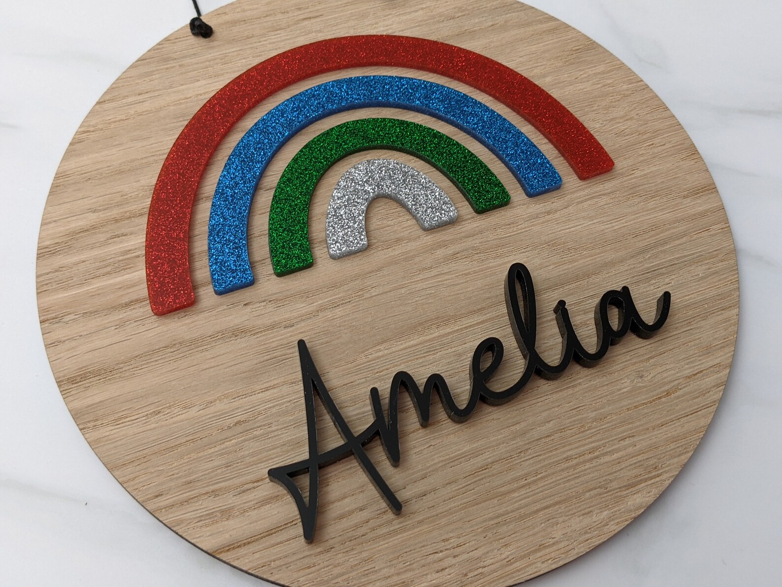 Customisable and Personalised Wooden Rainbow Plaque With - Etsy UK