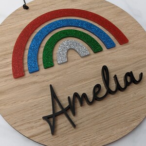 Customisable and Personalised Wooden Rainbow Plaque With Pastel Acrylic ...
