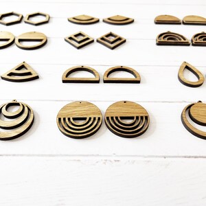 Macrame Blank Earring Oak Wood Blanks, 17 Options, Fully Customisable ...