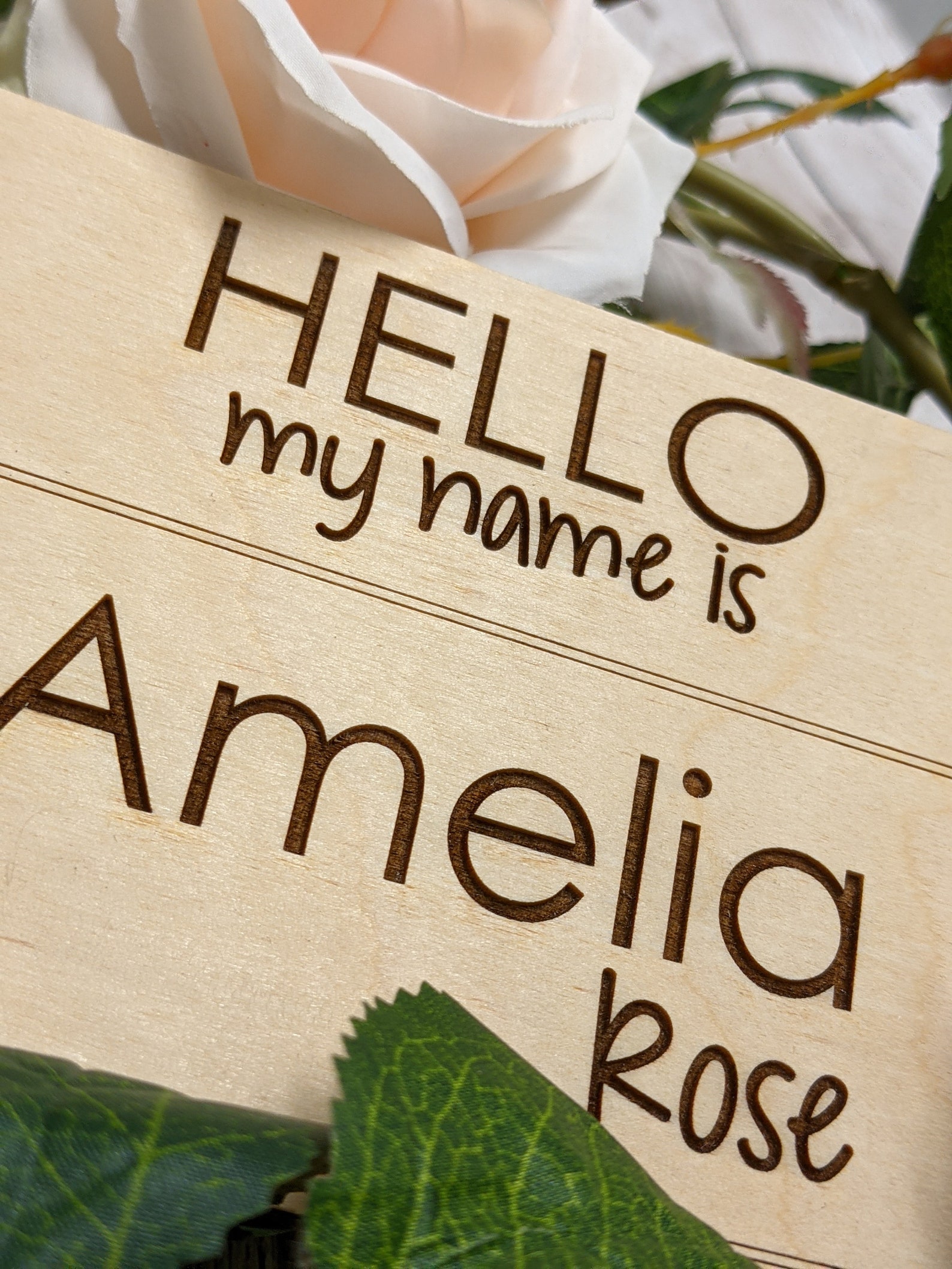 Hello My Name is Baby Name Sign - Baby Name Sign - Birth Announcement ...