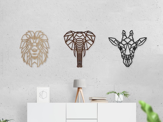 Safari Themed Wall Decor Art Wooden Geometric Nursery | Etsy