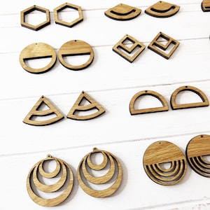 Macrame Blank Earring Oak Wood Blanks, 17 Options, Fully Customisable ...