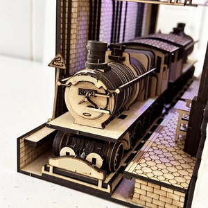 Train Platform Themed Book Nook Shelf Insert - DIY Alley Book Nook Kit ...