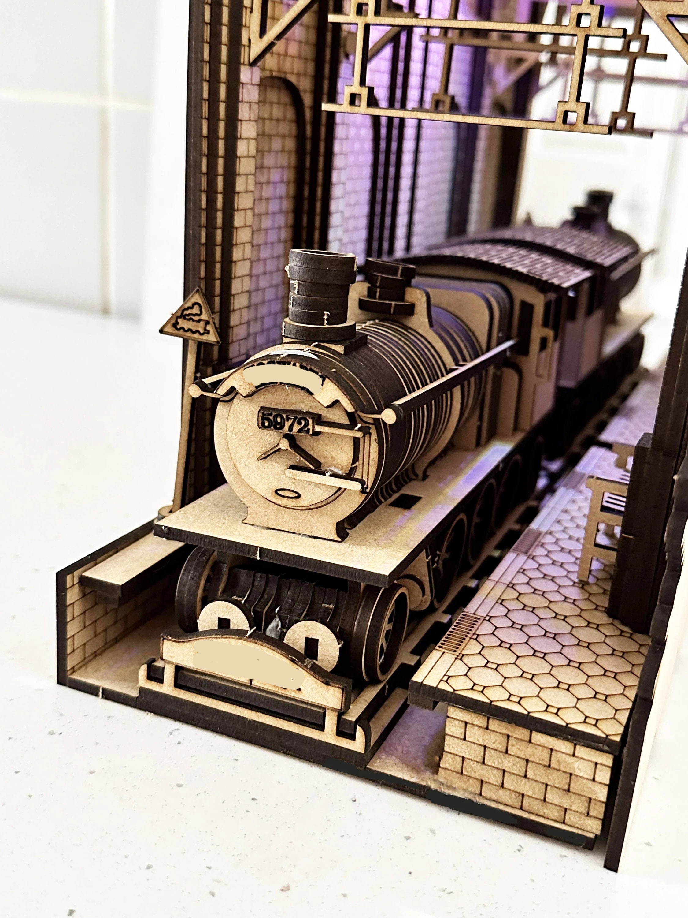 Train Platform Themed Book Nook Shelf Insert - DIY Alley Book Nook Kit ...