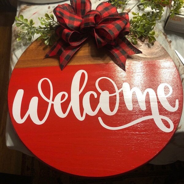 Red Welcome Sign - Etsy