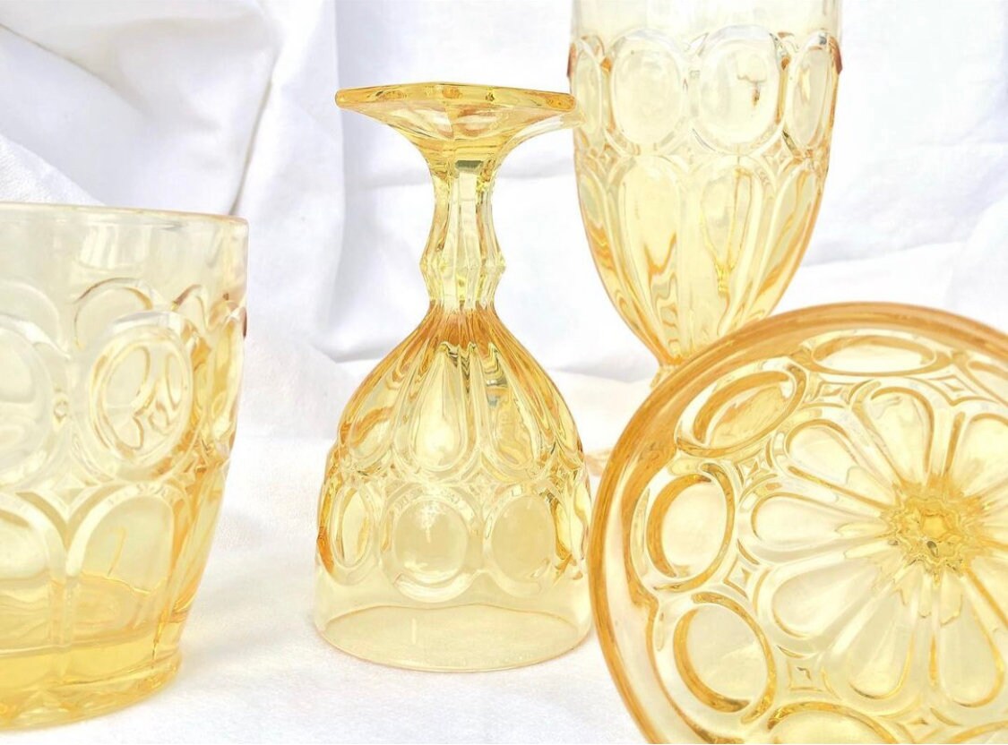 Vintage Fostoria Moonstone Yellow Glassware, Various Styles Available ...