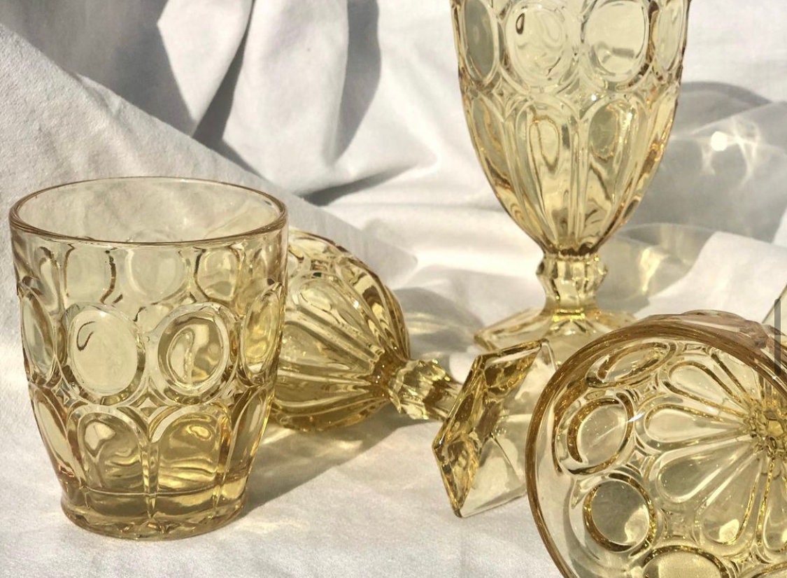Vintage Fostoria Moonstone Yellow Glassware, Various Styles Available ...