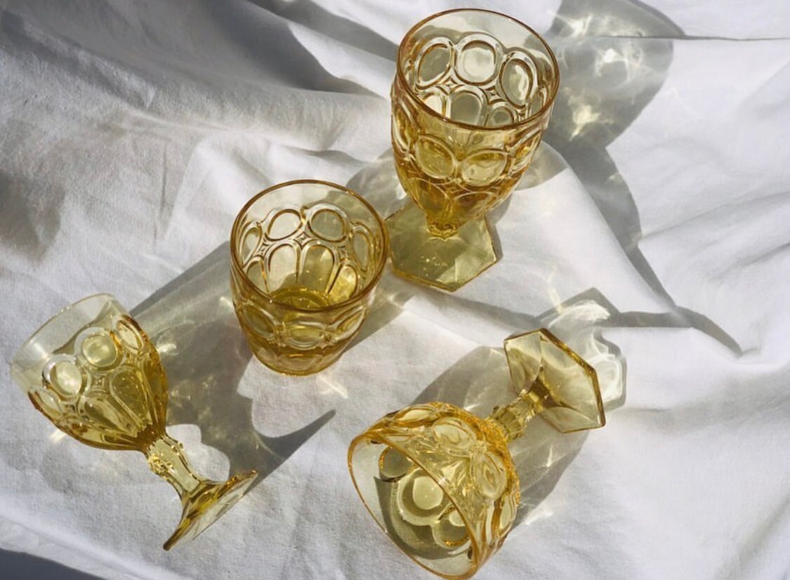 Vintage Fostoria Moonstone Yellow Glassware, Various Styles Available ...