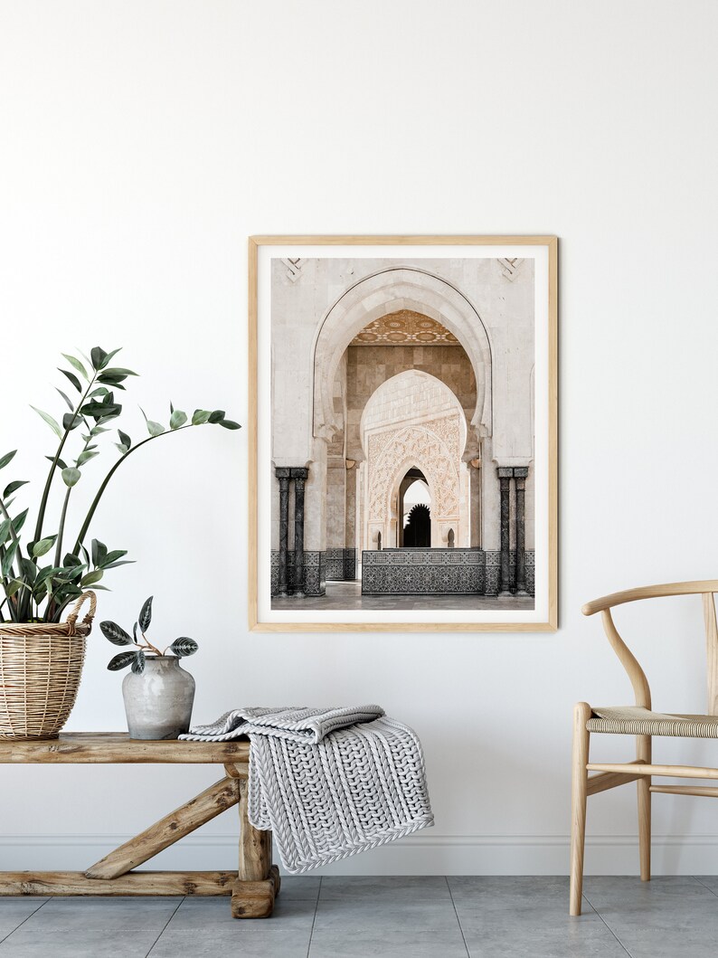 Moroccan Arch Print, Black and White Wall Art, Boho Art Print, Travel ...